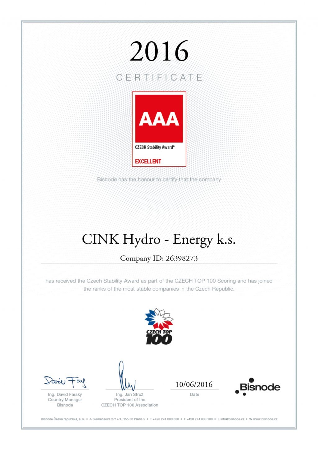 About us | CINK Hydro - Energy k.s.
